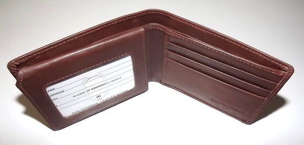 Italia Leather Men's RFID Protected Bifold Passcase ID Wallet - Travel ...