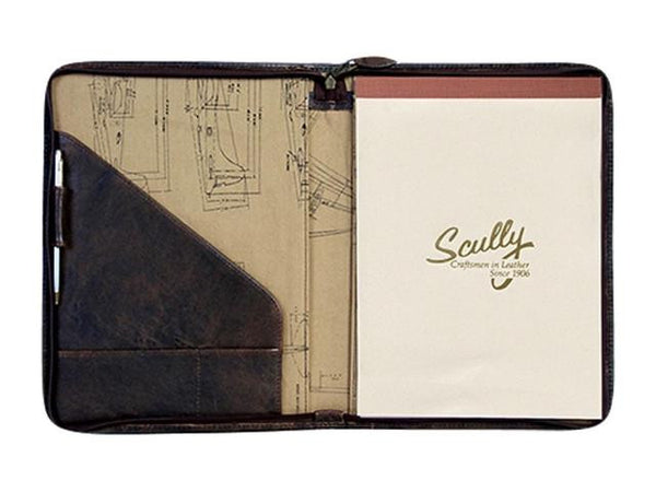 Scully Aero Squadron Vintage Leather Writing Padfolio Brown - Travel ...